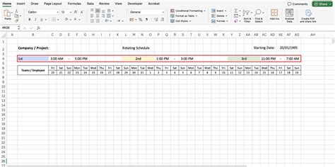 How To Create A Rotating Schedule In Excel 8 Steps With Templates