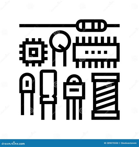 Electronic Components Manufacturing Engineer Line Icon Vector Illustration Stock Vector