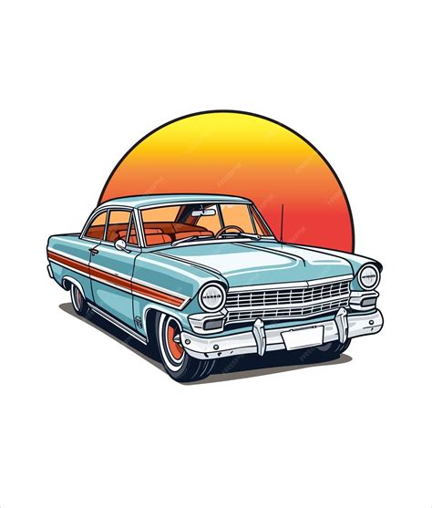 Premium Vector Vector Vintage Classic Car Illustration On White