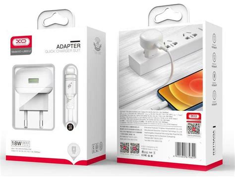 Xo Φορτιστής με Θύρα Usb A και Καλώδιο Usb C 18w Quick Charge 3 0
