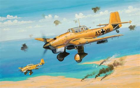 제2차 세계 대전 군 군용 항공기 항공기 비행기 Boxart Junkers Ju 87 Stuka 급강하 폭격기