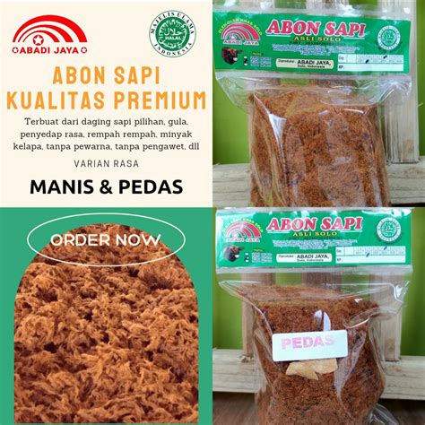 Abon Sapi 100 Daging Asli 100 Gram Abon Sapi Solo Manis Dan Pedas