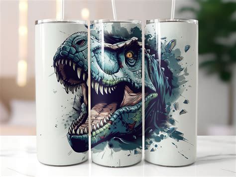 T Rex Tumbler Wrap Tyrannosaurus Rex Png 20 Oz Skinny Tumbler