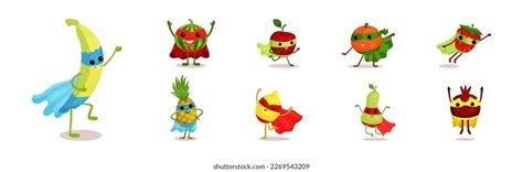 6 Hundred Orange Fruit Hero Character Royalty Free Images Stock