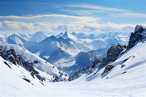 冰雪覆盖的山脉高清图片下载 正版图片600940538 摄图网