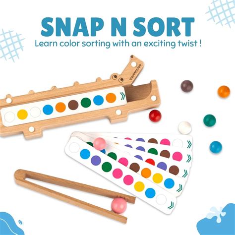 cots and cuddles wooden crocodile snap n sort color sorting toy for