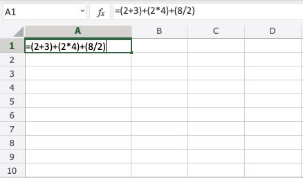 Excel Parentheses
