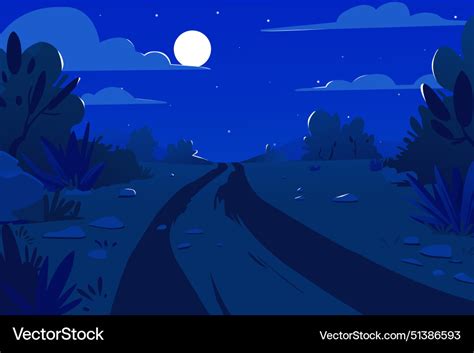 Of Desert Night Landscape With Royalty Free Vector Image
