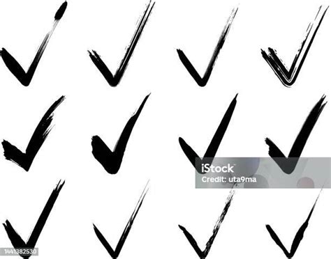 설문지 일러스트 소재에 사용할 수있는 손으로 그린 흑백 체크 표시 일본어 서예에 대한 스톡 벡터 아트 및 기타 이미지 일본어