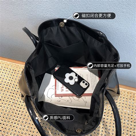 大容量通勤质感大包包女2023新款潮时尚百搭ins大学生单肩托特包虎窝淘