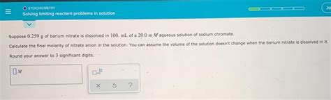 Solved O Stoichiometry Jo Solving Limiting Reactant Problems