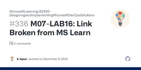 M07 Lab16 Link Broken From Ms Learn · Issue 336 · Microsoftlearning