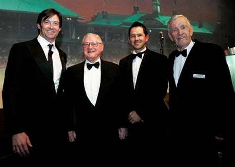 Hugh Jackman Neil Harvey Ricky Ponting And Sam Loxton Pose For The