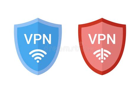 VPN Icon Wireless Shield Wifi And No Vpn Icon Sign Flat Design Set