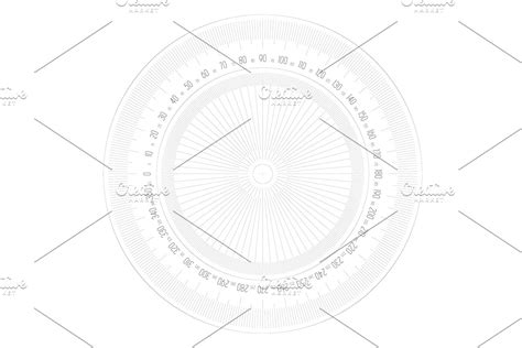 Full 360 Degrees Protractor Pre Designed Vector Graphics ~ Creative