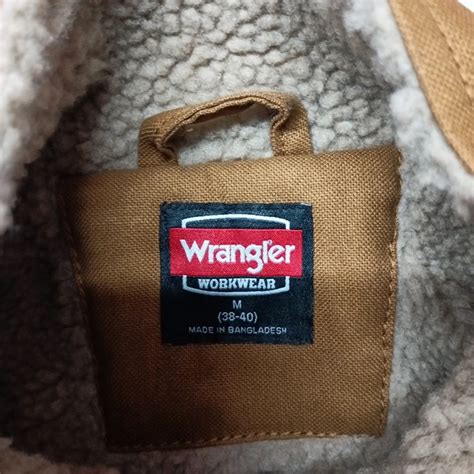 Wrangler Sherpa Field Jacket Mens M 38 40 Brown Canvas Vinted
