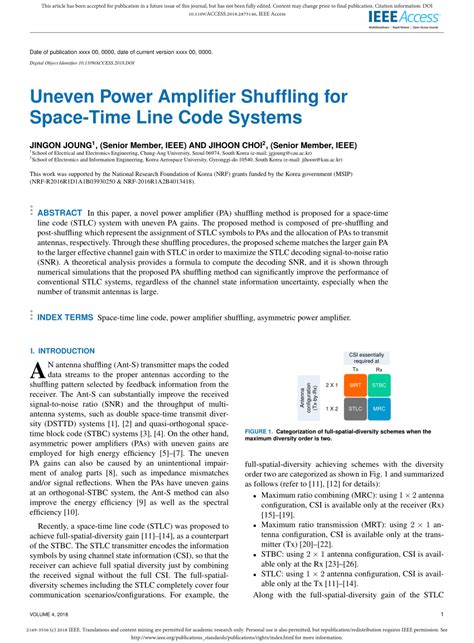 Pdf Uneven Power Amplifier Shuffling For Space Time Line Code Systems