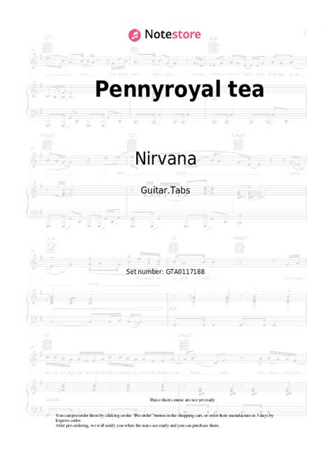 Pennyroyal Tea Tabs Guitar Nirvana In Note Guitartabs Sku