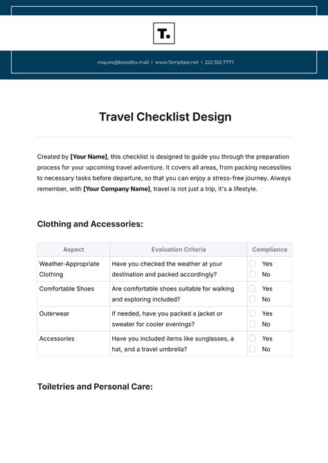 Free Travel Checklist Design Template To Edit Online