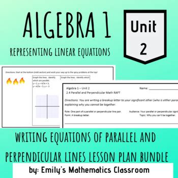 Writing Equations Of Parallel And Perpendicular Lines Lesson Plan Bundle