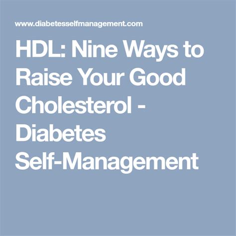 Hdl Nine Ways To Raise Your Good Cholesterol Cholesterol