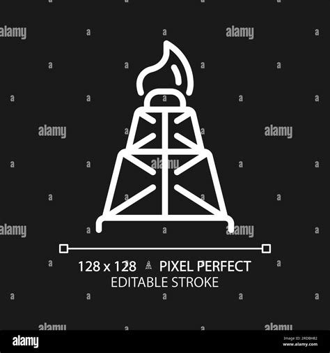 Drilling Rig White Linear Icon For Dark Theme Stock Vector Image And Art