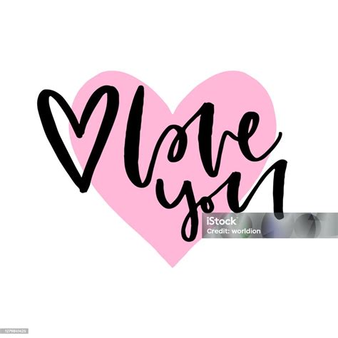 당신이 서예 사랑해요 발렌타인 데이 프린트 필기 인사말 카드 디자인 발렌타인 장식 포스터 캘리그래픽 벡터 일러스트레이션입니다 0명에 대한 스톡 벡터 아트 및 기타 이미지
