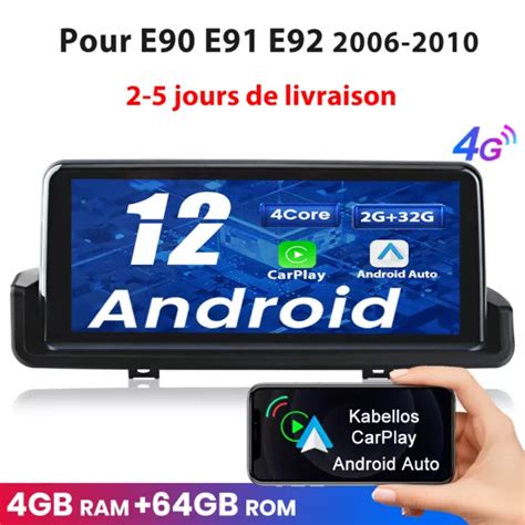 POUR BMW E90 E91 E92 2006 2010 2 32G CarPlay Android12 Autoradio GPS