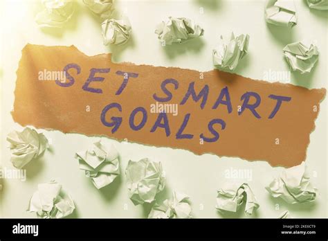 Writing Displaying Text Set Smart Goals Business Concept Establish Achievable Objectives Make