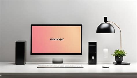 Minimalist Desktop Computer Mockup With Isolated Background Premium Ai Generated Image