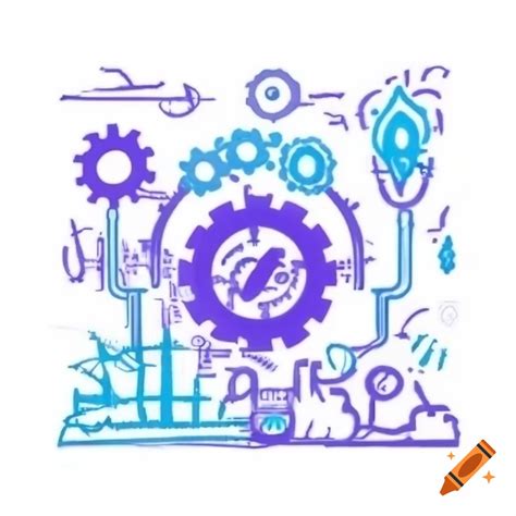 Electric Gears Turning In Blue And Purple Hues Suggesting High Energy