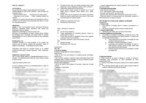 Criminal Law Objection Cheat Sheet