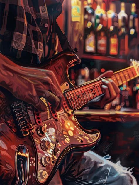 Close Up Of Electric Guitarists Performing Live Stock Image Image Of