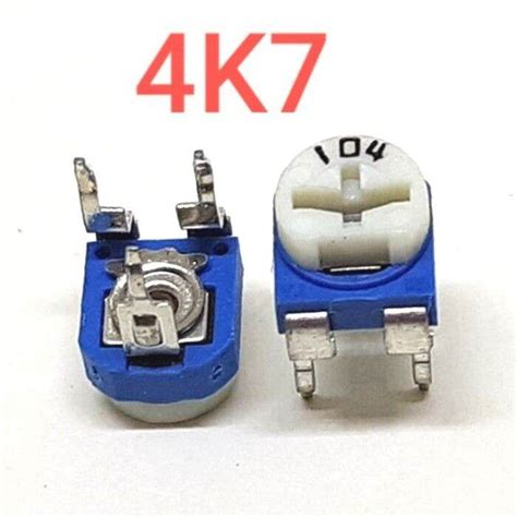 ♒ 4k7 Variable Resistor Trimpot Vr Trimmer Plastic Biru Lazada Indonesia