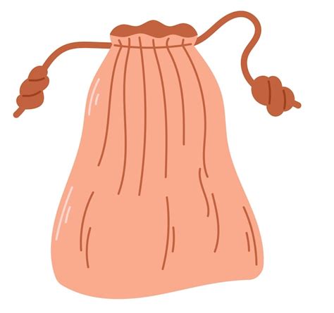 Premium Vector Simple Textile Pouch With String Ties Vector Isolated