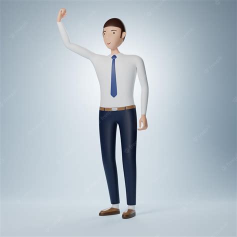 Premium Photo Businessman Cartoon Character Cheer Pose