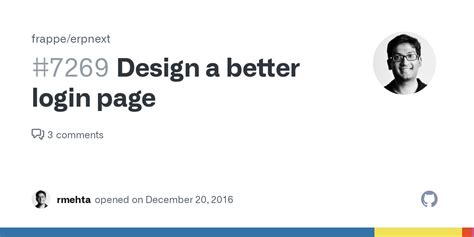 Design A Better Login Page · Issue 7269 · Frappeerpnext · Github