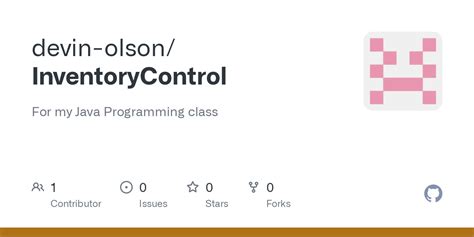 Github Devin Olson Inventorycontrol For My Java Programming Class