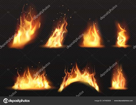 Cartoon Fire Flame Sprite Animation Vector Fire Burning Stages