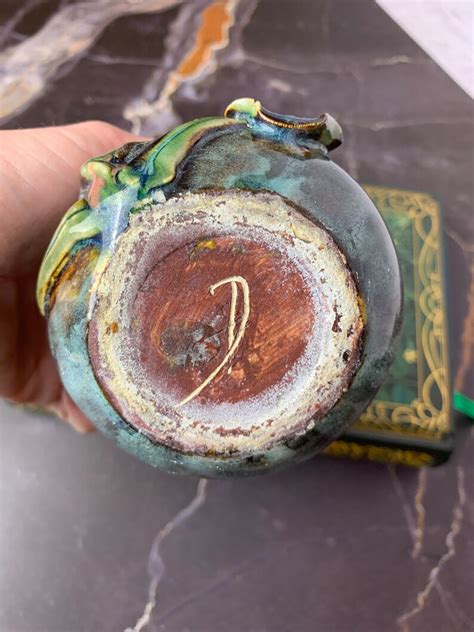 Vintage Small Blue Green Handmade Vase Etsy