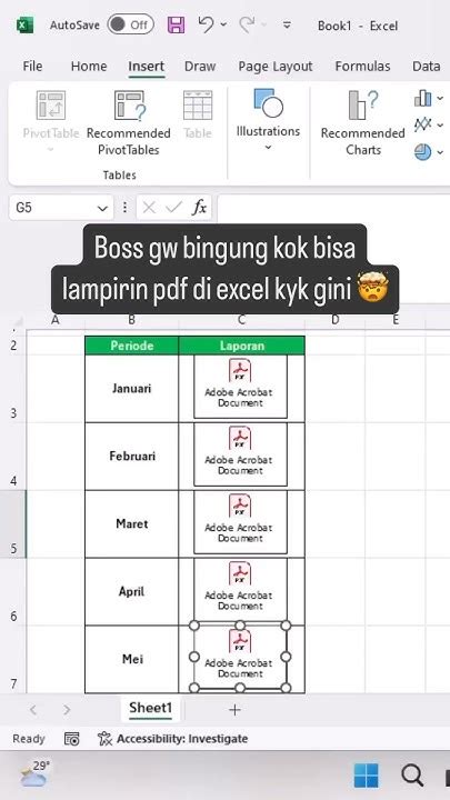 Masukin Pdf Di Excel Excel Exceltips Exceltricks Tutorexcel Belajarexcel Excelpemula Youtube