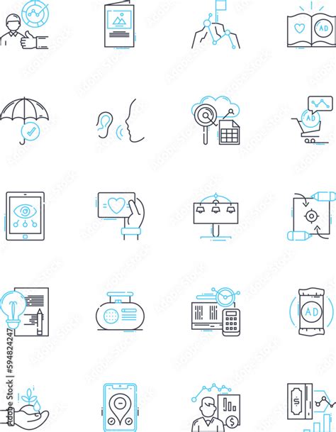 Performance Evaluation Linear Icons Set Assessment Analysis Review
