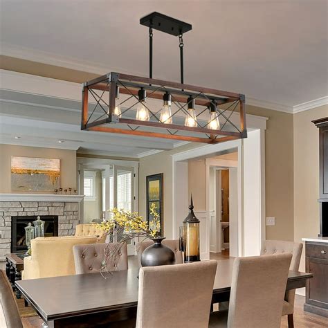 Extra Large Rustic Rectangular Island Light Fixture