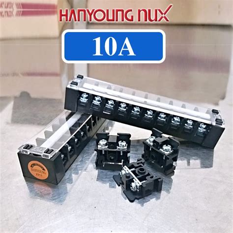 Cầu đấu điện 10A 20A 15 20 chân mắt pha 1 cái Korea Domino terminal block chia dây điện