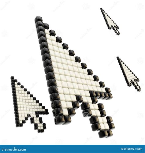 Cursor Made Of Three Dimensional Plastic Pixels Stock Illustration Illustration Of Arrow