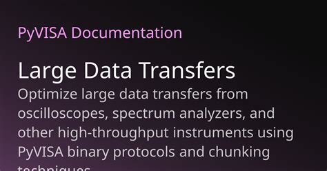 Large Data Transfers