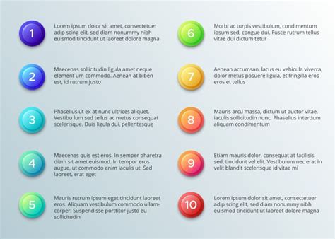 Number Bullets Circle Buttons With Color Vector Image