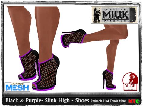 Second Life Marketplace Miuk Shoes Black And Purple Slink High Heel