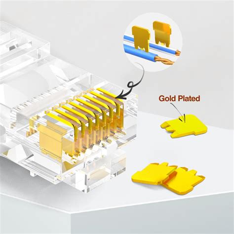 Anmck Cat6 Utp Rj45 Modular Plug Connector 8p8c Crimp End 10 1000mbps Ethernet Cable Ethernet