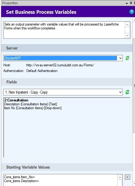 Set Business Process Variables To Set Table Values To Null In A Form Laserfiche Answers